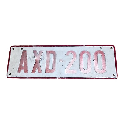 Vintage Foreign Collectible License Plate Tag Unknown Origin White Tag ...