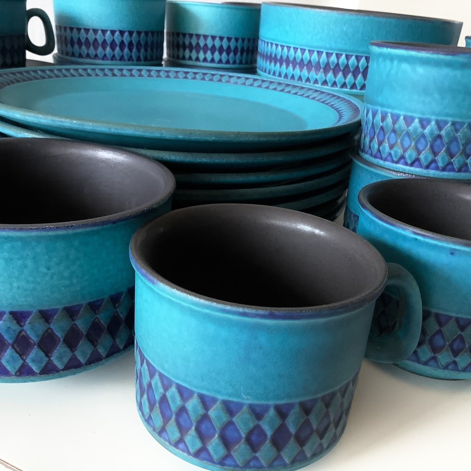 Ceramano Hans Welling 43 Piece Sapphire Blue Stoneware West Germany 60s ...