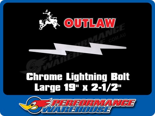 Chrome Steel Lightning Bolt Cut Out Large 19 Inch X 2-1/2 Inch Truck ...