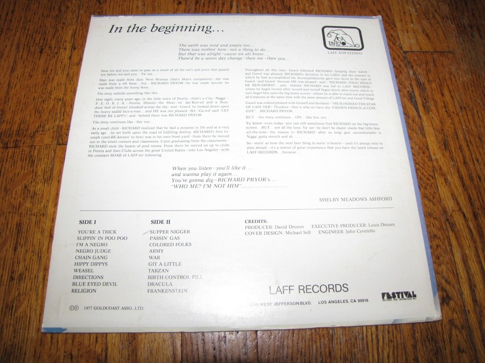 RICHARD PRYOR - WHO ME? I'M NOT HIM - LAFF RECORDS 198 LP | eBay