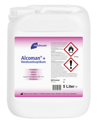Meditrade ALCOMAN® Händedesinfektion 5 L Kanister Desinfektion Hygiene ...