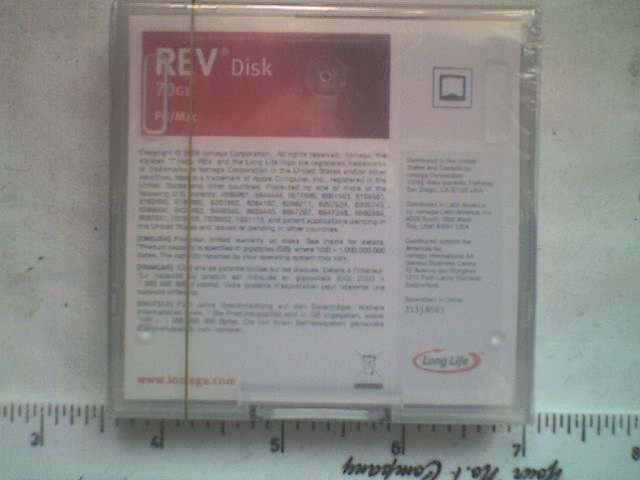 IOMEGA REV 70Gb DISK PC / MAC Formatted & Plastic Jewel Case - NOS ...