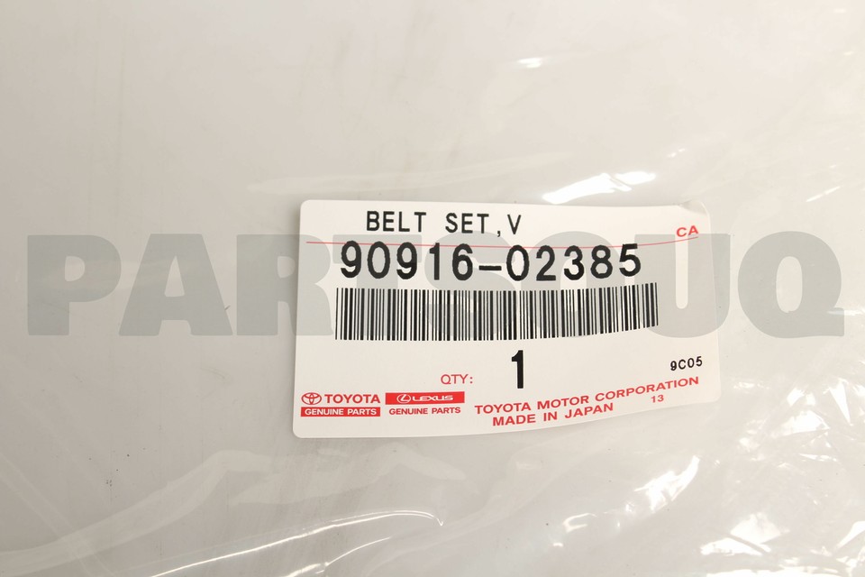 9091602385 Genuine Toyota BELT, V(FOR FAN & ALTERNATOR) 90916-02385 | eBay