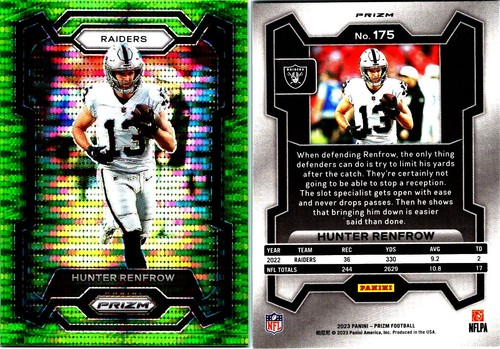 2023 Panini Prizm Hunter Renfrow Las Vegas Raiders Neon Green Pulsar ...