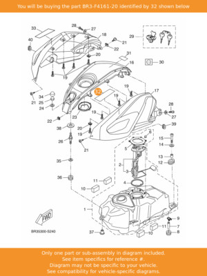 YAMAHA Emblem 1, BR3-F4161-20 OEM MT125 | eBay