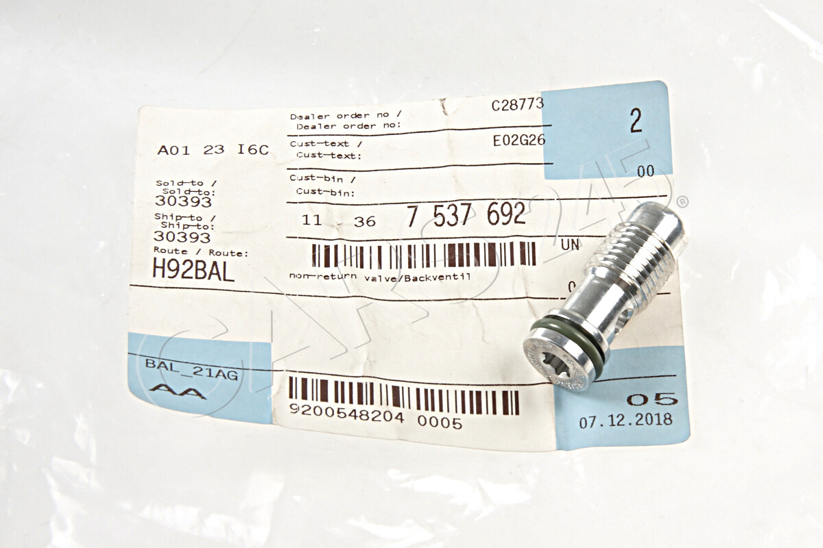 Genuine BMW E90 E92 MINI R60 Cylinder Head Non Return Valve OEM ...