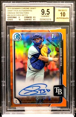 Chris Betts 2015 Bowman Chrome Draft Orange REF#/25 Rookie Auto BGS10 ...