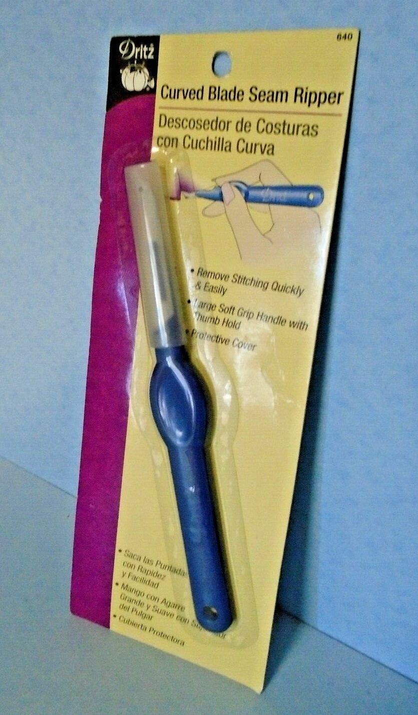 Dritz Blue Curved Blade Seam Ripper - 5 1/2" Remove Stitching Quickly ...