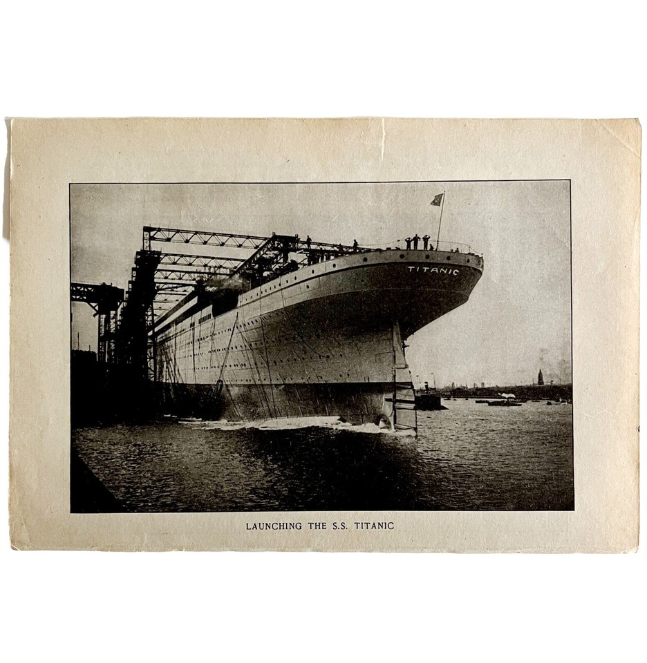 Launching Of SS Titanic 1912 White Star Line Nautical History Disaster ...
