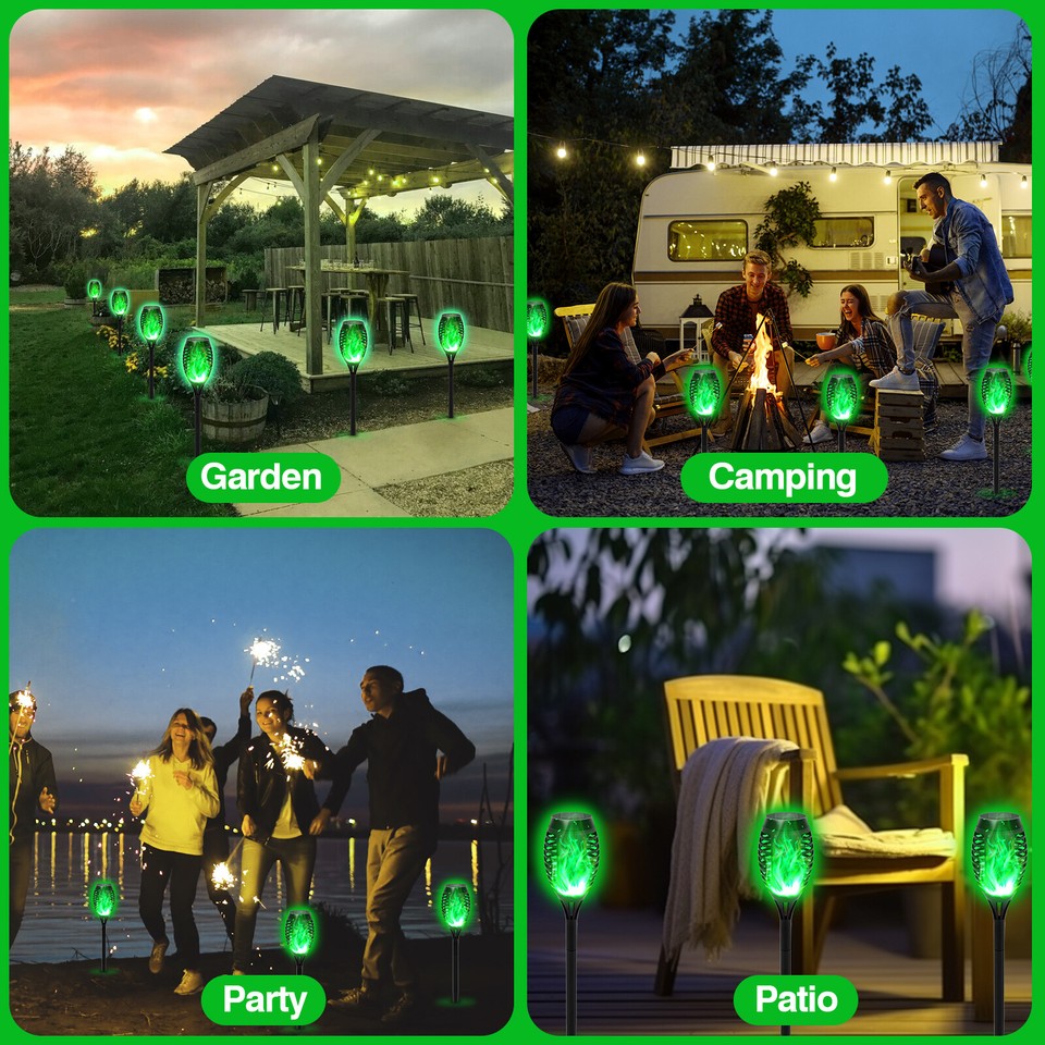 Solar Lights Outdoor with Flickering Flame Solar Torch Light Solar ...