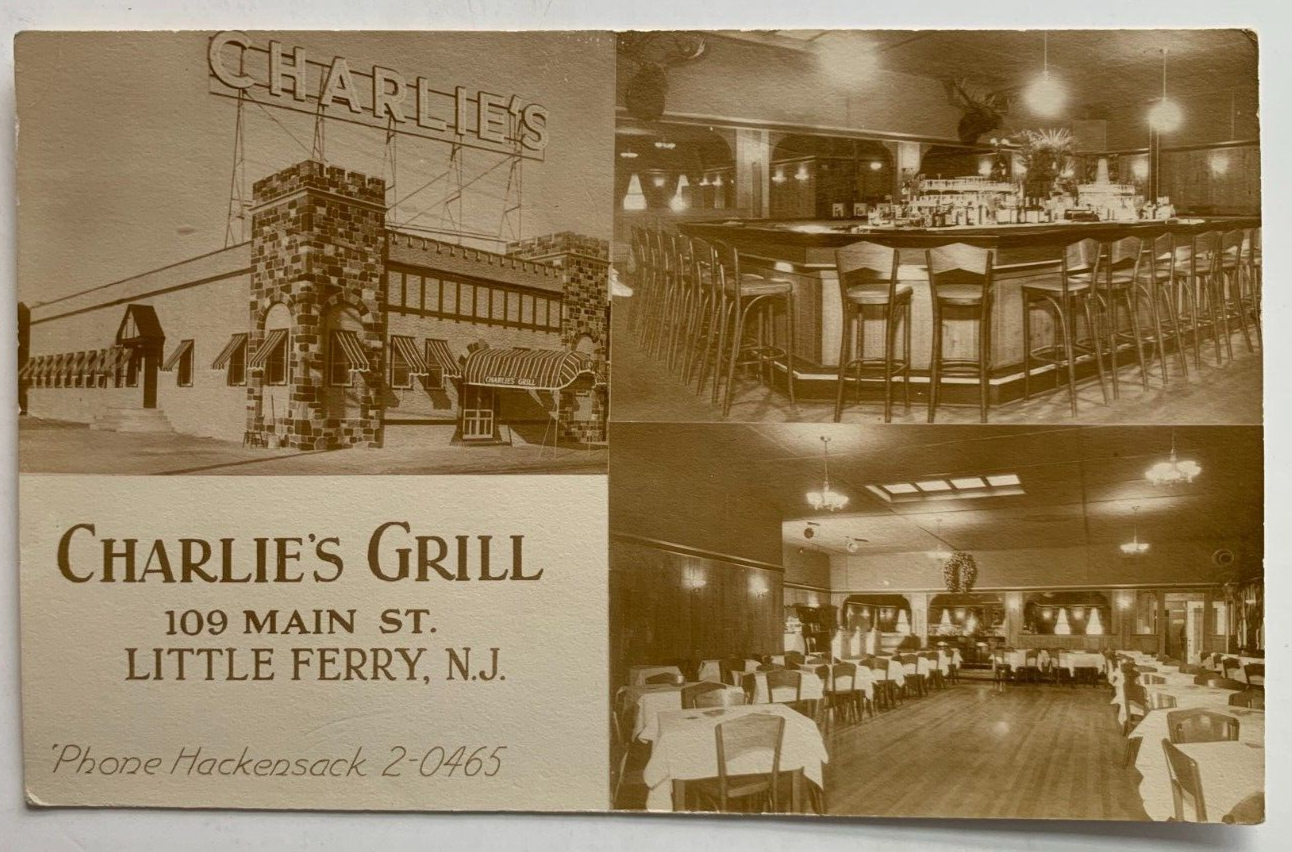 ca 1930s NJ RPPC Postcard Little Ferry Charlie's Grill restaurant ...