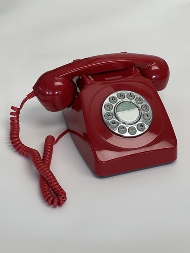 Retro GPO Style Red Push Button Dial Phone With Authentic Bell Ring | eBay