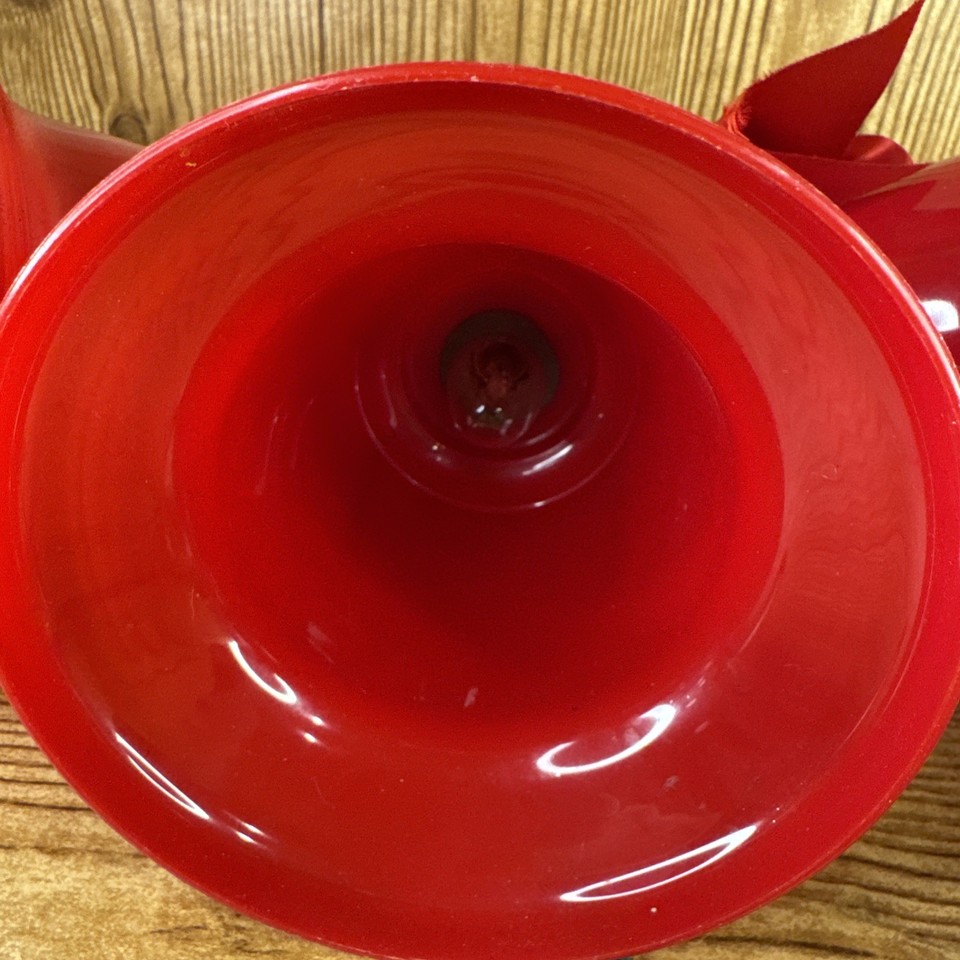 Vintage Light Up Hard Plastic Red Christmas 3 Bell Cluster Poinsettia ...