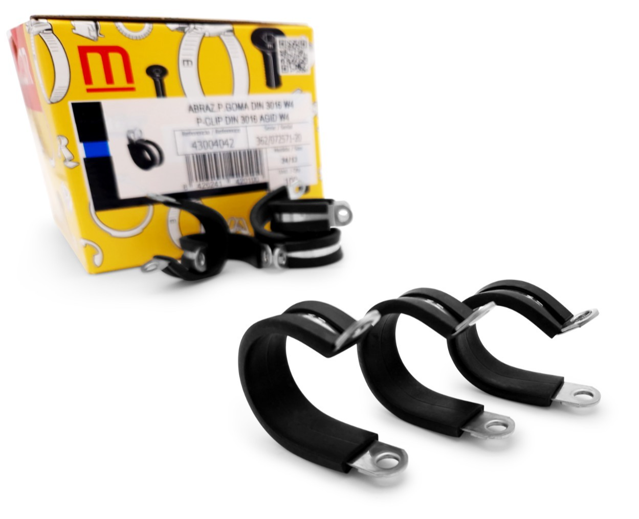 RUBBER LINED STAINLESS STEEL P CLIPS W4 304 - MIKALOR P CLIPS EPDM ...