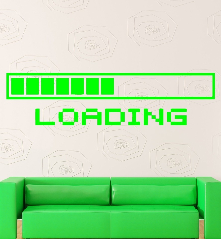 Vinyl Decal Wall Sticker Loading a Video Game Cool Gamer Stuff Computer ...