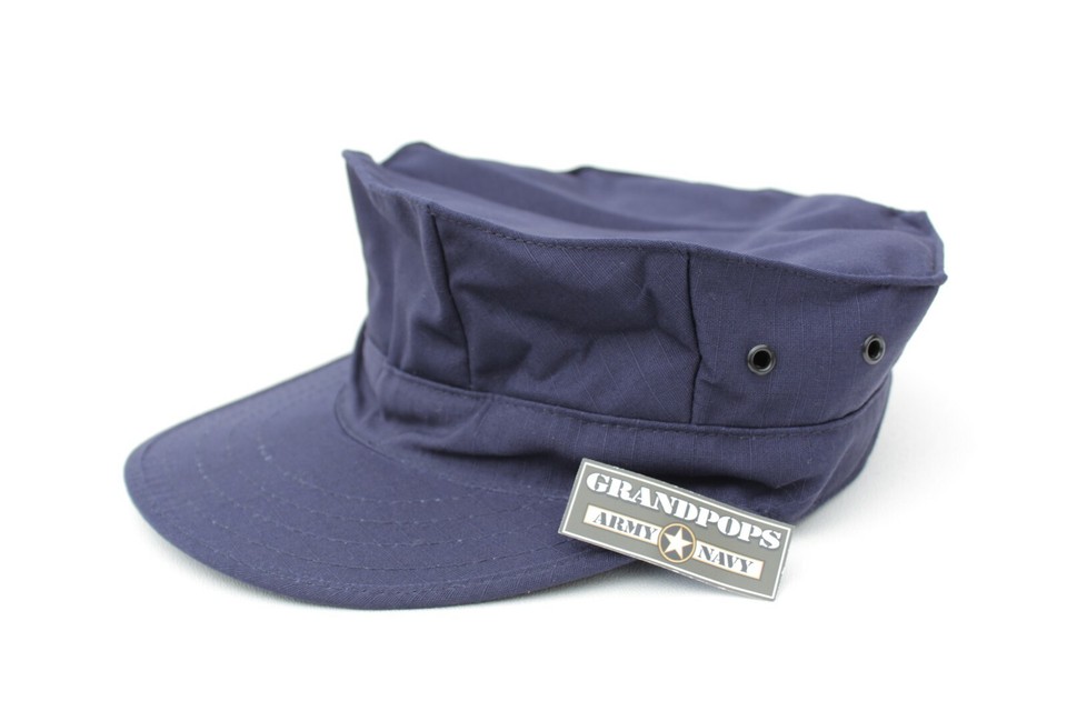 USMC NAVY BLUE RIPSTOP CAP 8 POINT 2 PLY TOP STITCH NO EGA | eBay