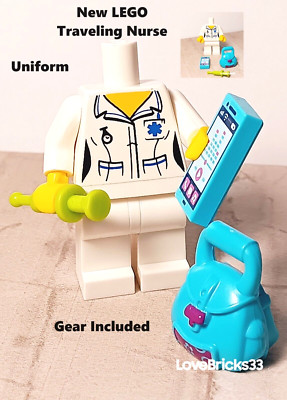 New LEGO Nurse Uniform Travel Bag Torso LEG Cell Phone White Scrubs ...