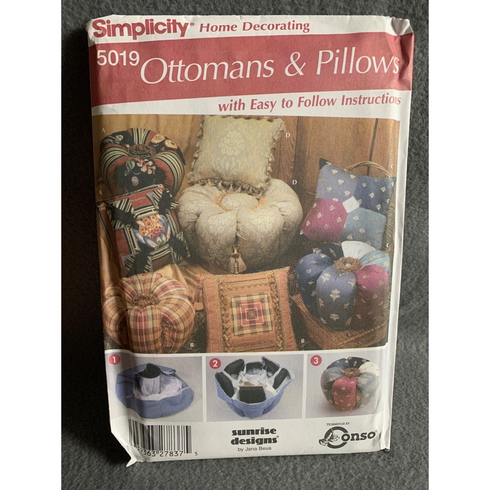 Simplicity Decorative Pillows & Ottomans Sewing Pattern 5019 - uncut | eBay