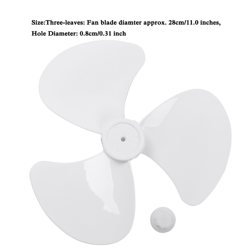 Plastic Fan Blade 12/16 inch with Nut Cover Replacement Table Fanner ...