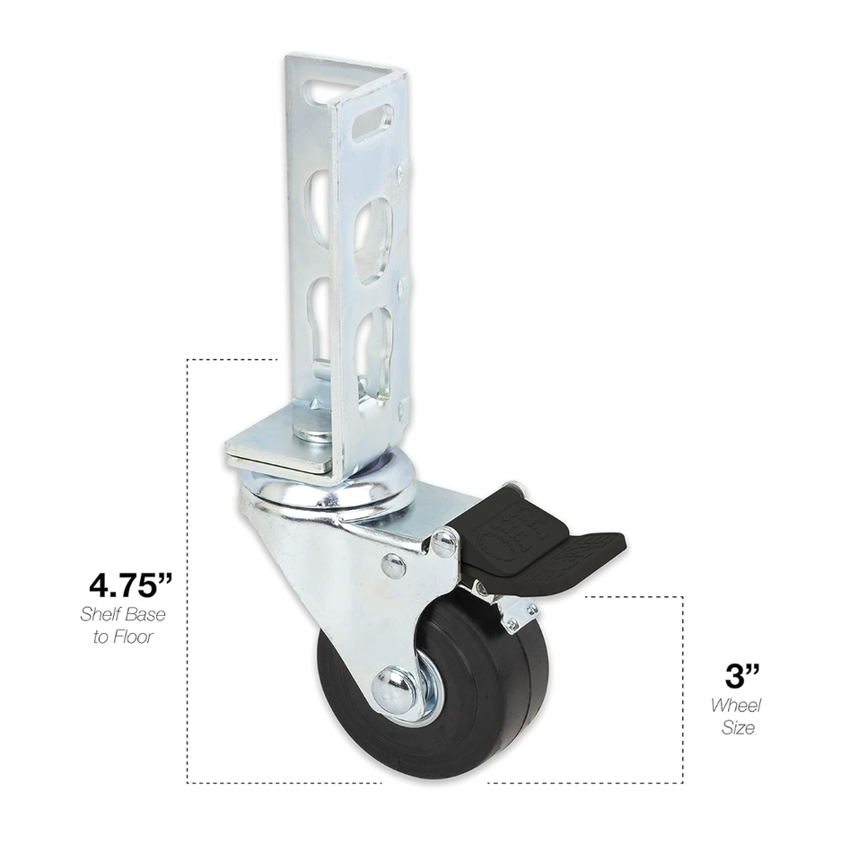 Heavy Duty Swivel Caster Wheel for Garage Metal Shelving Unit Workbench ...