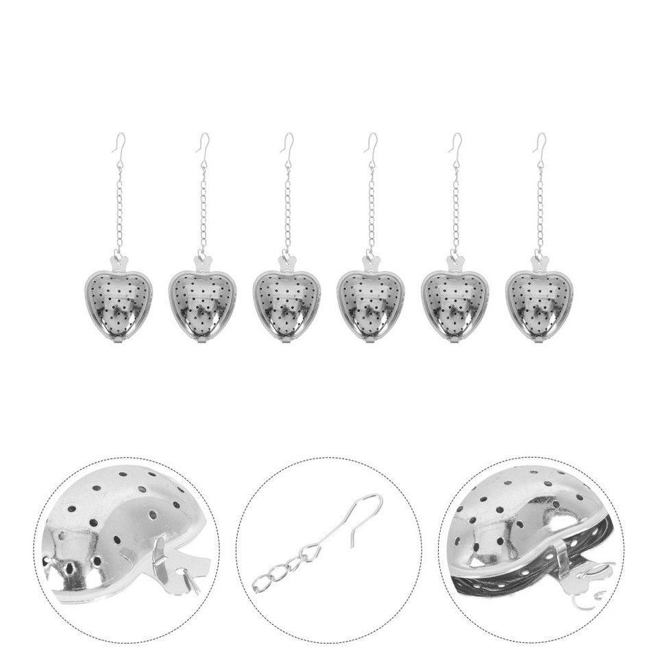 6Pcs Tea Strainers Chain Stainless Steel Tea Balls Creative Tea Residue ...