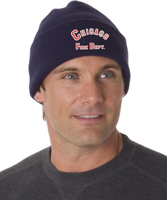 Chicago Fire Department Cuffed Knit Hat Arched Logo As Seen On TV 13373 ...
