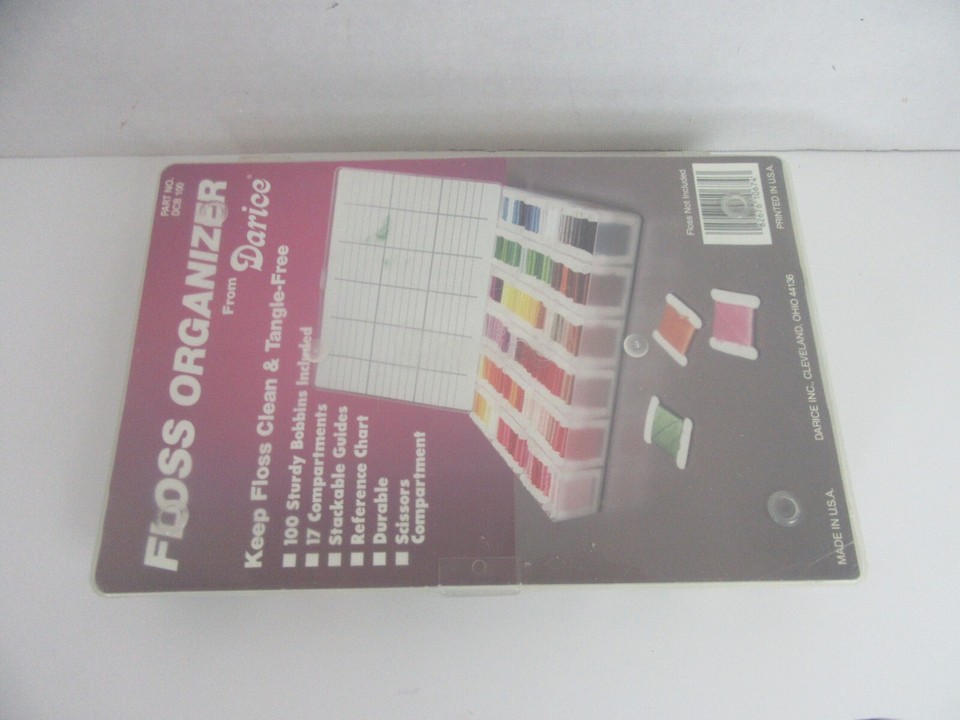 Darice Floss Organizer with 112 Embroidery Cross Stitch Floss Multi ...