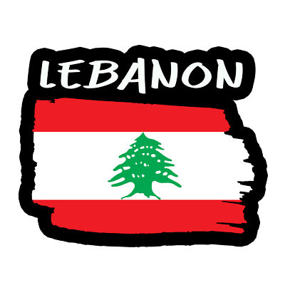 2 x Lebanon Country FLAG TEXT Sticker Stickers window car ute 4x4 ...