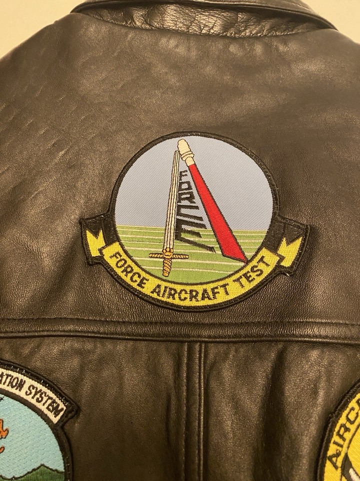 Missle Aircraft Leather Jacket With Patches Military Avionics Desert ...