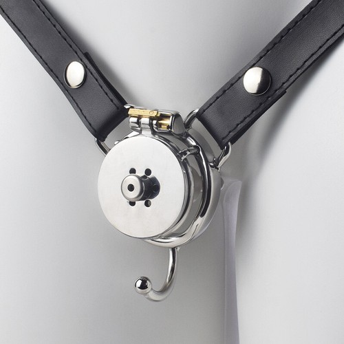 New Inverted Negative Lock Chastity Cage Gear Stainless Steel Men Ring ...