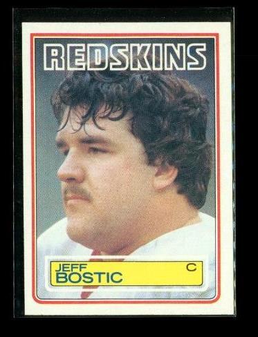 Vintage 1983 TOPPS Football Trading Card #187 JEFF BOSTIC Washington ...