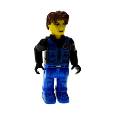 1x Lego Figure 4 Juniors Jack Stone Man Black Blue 4606 4608 4621 js013 ...