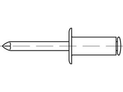 500 x CAB FASTENING Offene Blindniete ,DIN 7337/ISO 16582, Flachkopf ...