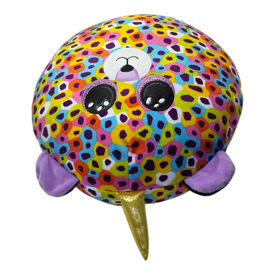 Big Colorful Leopard Unicorn Plush Stuffed Animal Pillow Toy 12in Tall ...
