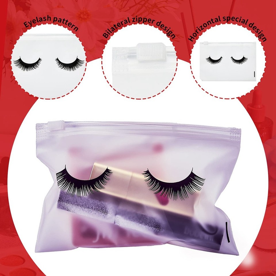 100 Pieces Eyelash Aftercare Bags Eyelash Makeup Bags Empty Lash ...