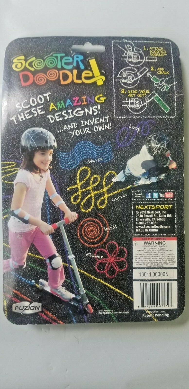 Outdoor Street Sidewalk Art Fat Chalk SCOOTER DOODLE Attachment Holder ...