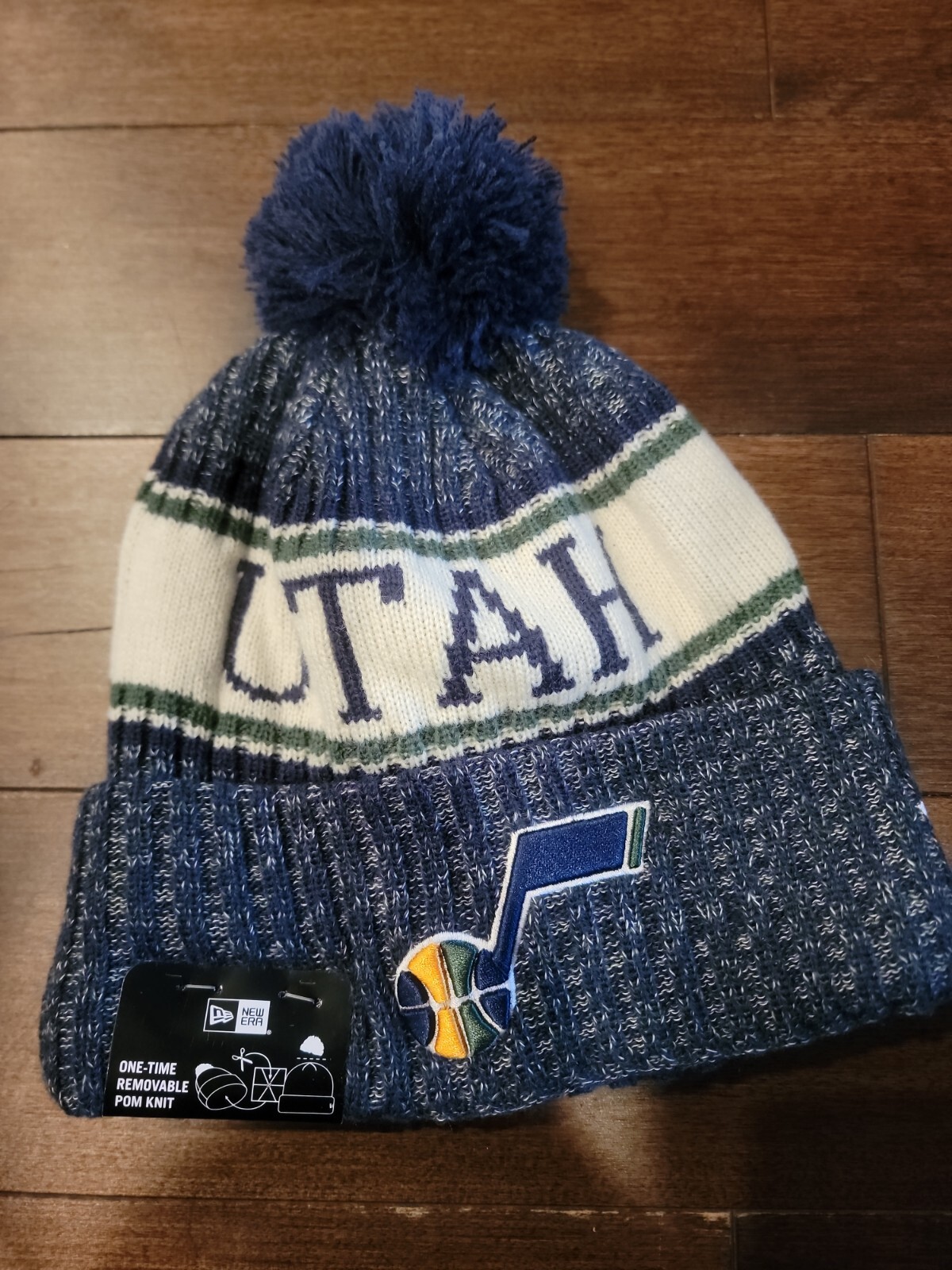 New Era NBA Utah Jazz Cuffed Knit Pom Winter Beanie Unisex Blue/Green ...