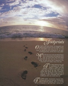 Jesus's Footprints in the Sand Art Print Size 16x20 inches | eBay