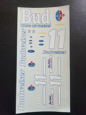 1992 Bill Elliott #11 Budweiser Bud Ford 1:24 Car Decal - Waterslide ...