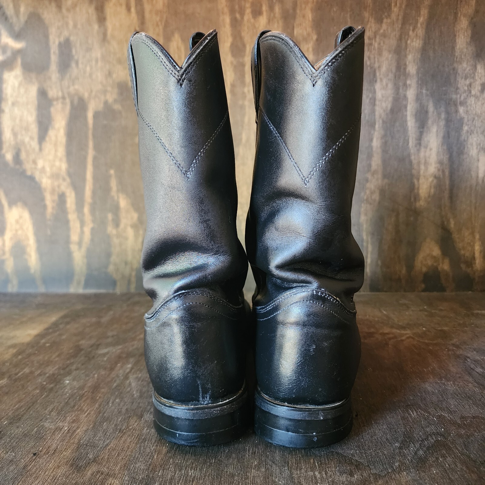 Justin Ropers 3133 Men's Black Cowboy Boots Size 9.5D | eBay