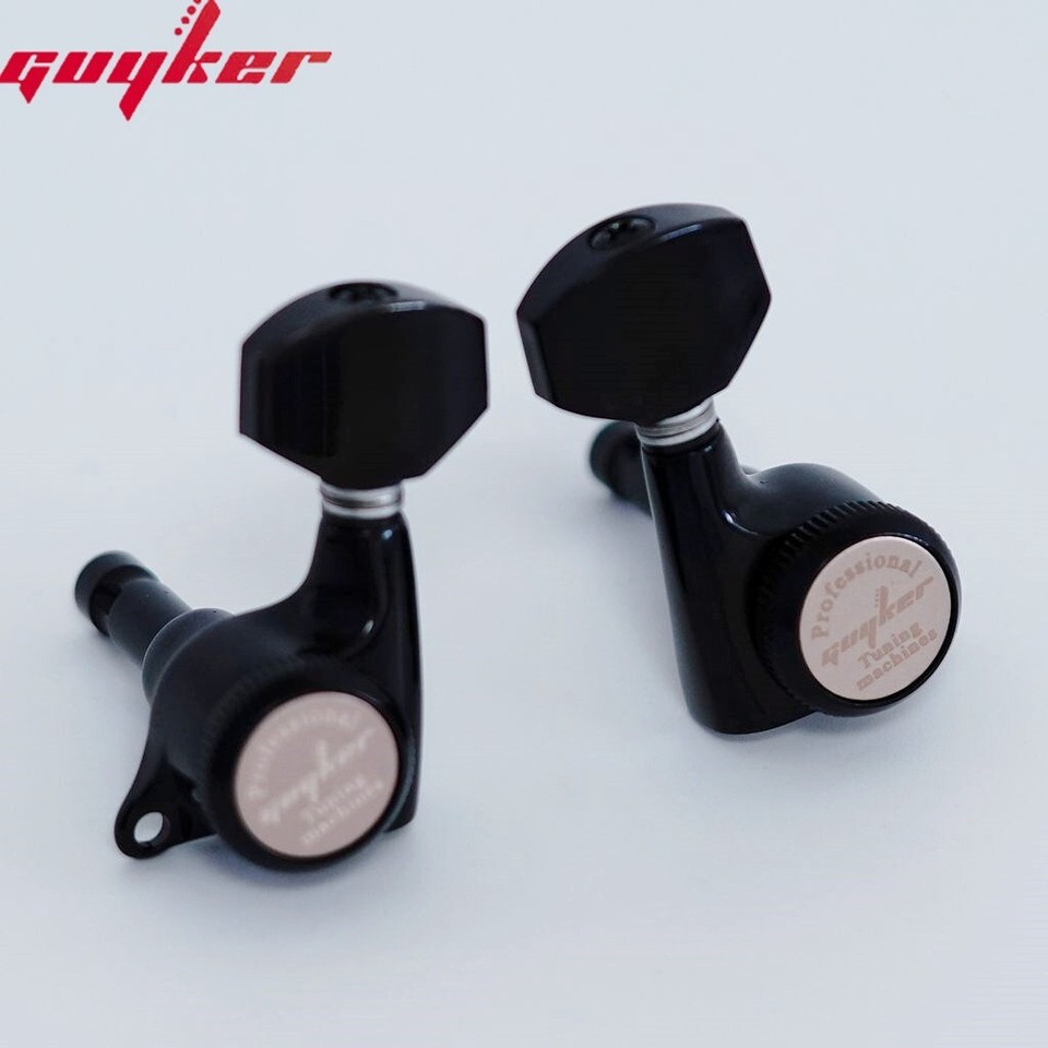 GUYKER 6R Black Guitar Locking Tuners Electric Guitar Machine Heads ...