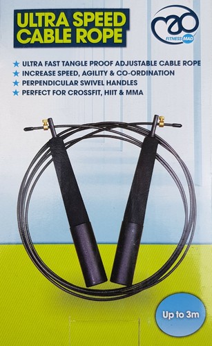 Ultra Speed Cable Skipping Rope Fitness Jumping Gym Exercise Boxing MMA ...