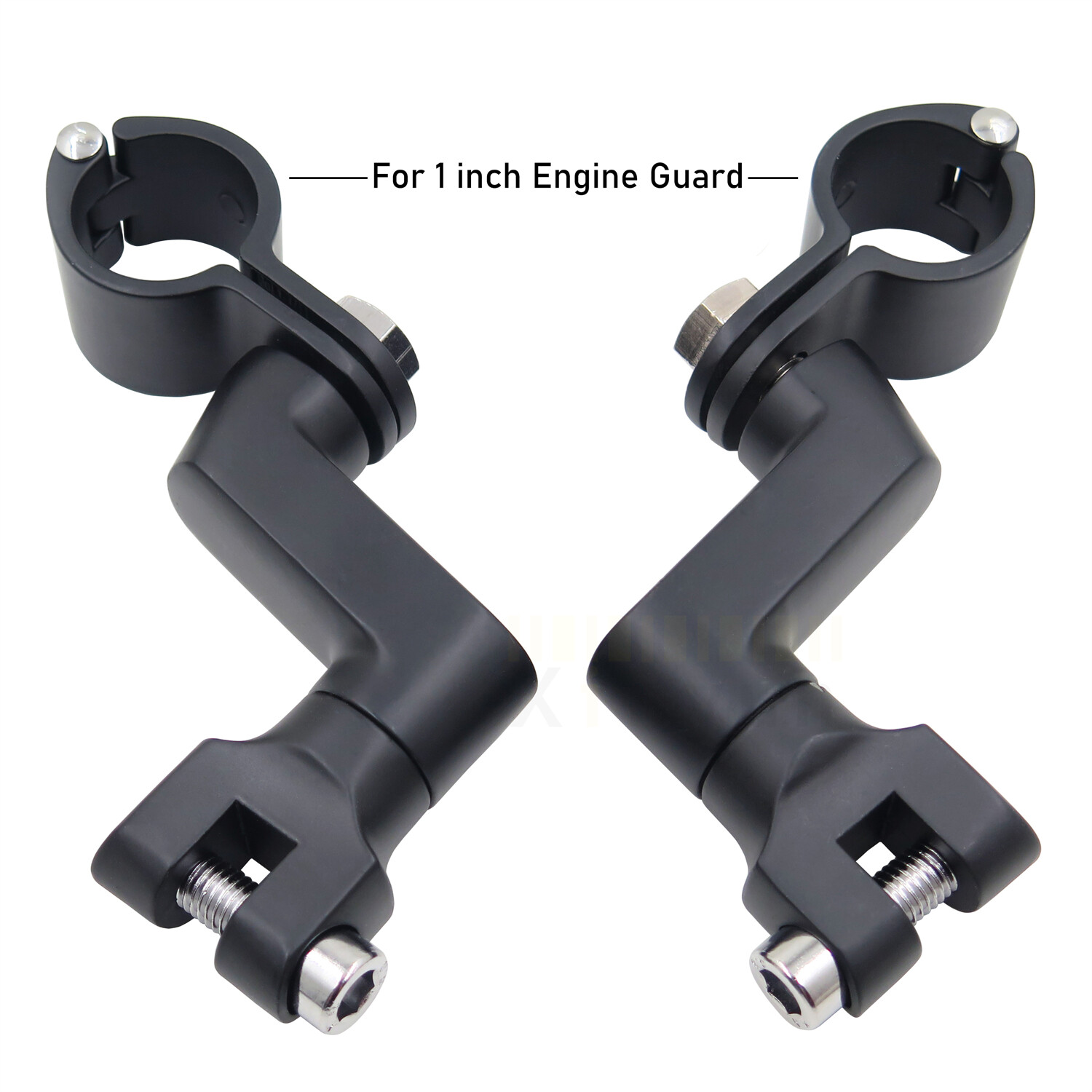 Medium Footpeg Clamps Black For Harley 1 inch Engine Guard Bumper Frame ...