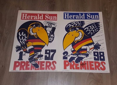1997 & 1998 ADELAIDE CROWS GRAND FINAL PREMIERS PREMIERSHIP WEG POSTER ...