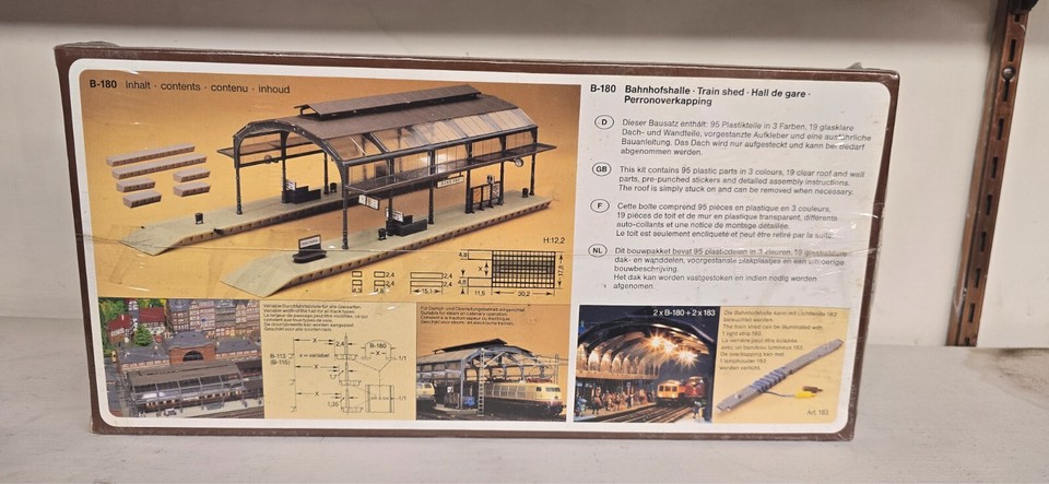 Faller B-180 Vintage Train set Bausatz Bahnsteighalle Spur H0 OVP #M521 ...