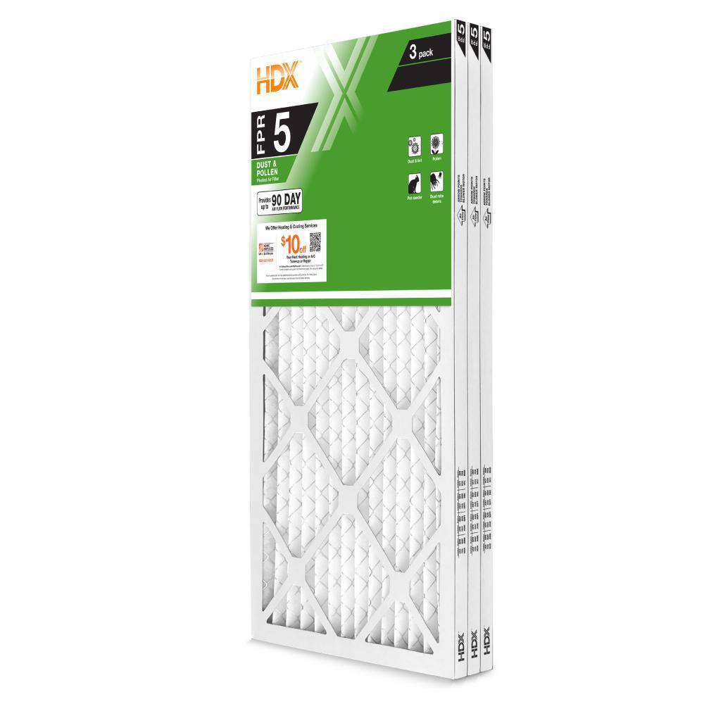 10 X 20 X 1 Standard Pleated Air Filter FPR 5 3 Pack Non-Electrostatic ...