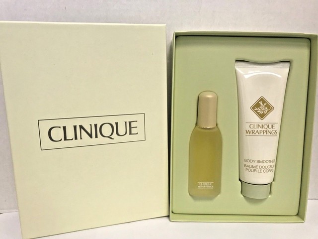 Clinique Gift Wrappings Set Perfume Spray and Body Smoother Authentic ...