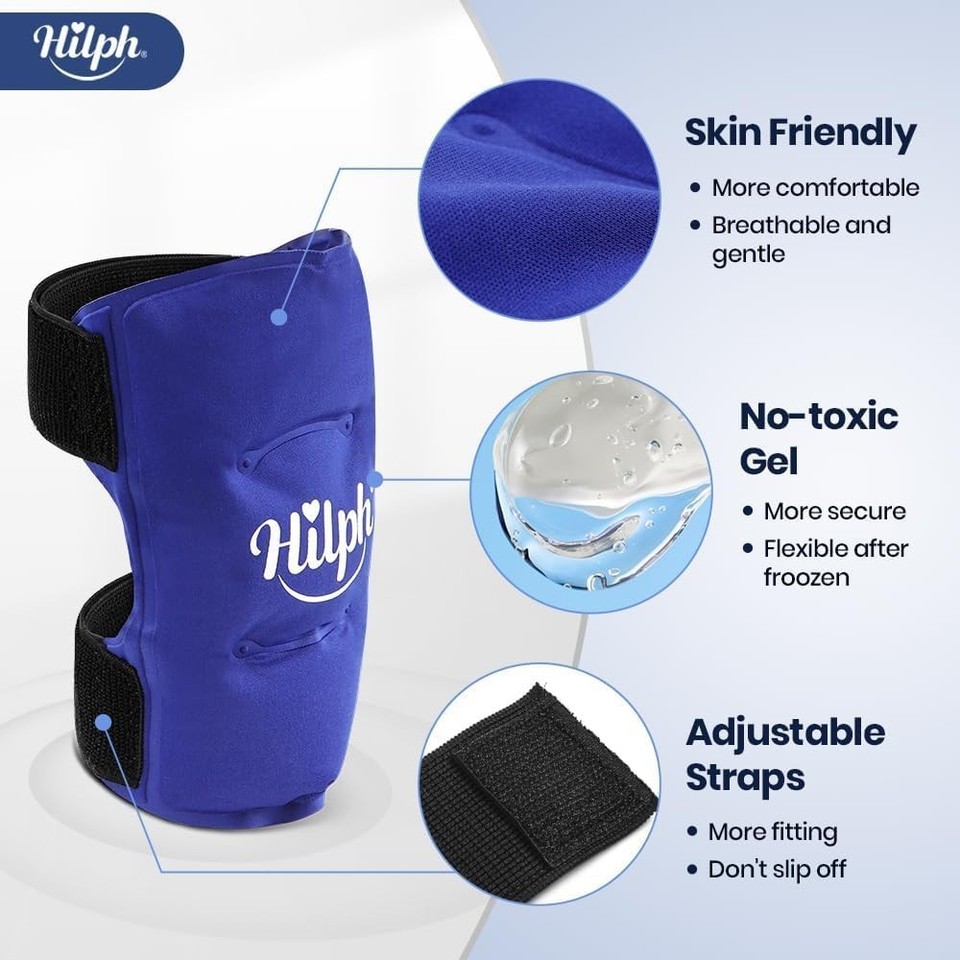 Hilph Leg Ice Pack Wrap for Calf & Shin Pain - 2 Pack Shin Splint Ice ...