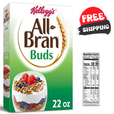 Kellogg's All Bran Buds Breakfast Cereal, 8 Vitamins 22oz Box (1 Box ...