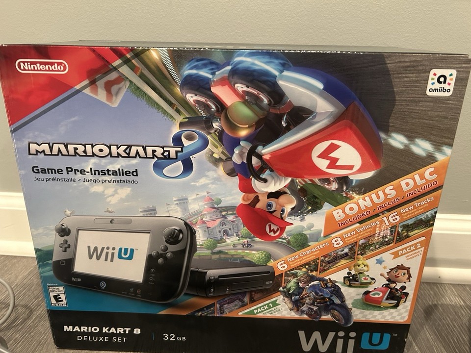 WiiU Mario Kart 8 Deluxe Set COMPLETE Plus 2 Black Wii Remotes | eBay